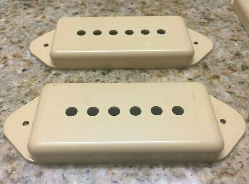 Two Cream Vintage 1980s Gibson Dogear P-90 Pickup Covers; | Reverb