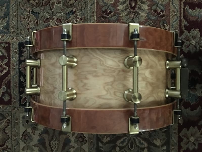 Bearing Edge Custom Drums 2004 14"x 6" Olive Burl/Maple Wood | Reverb