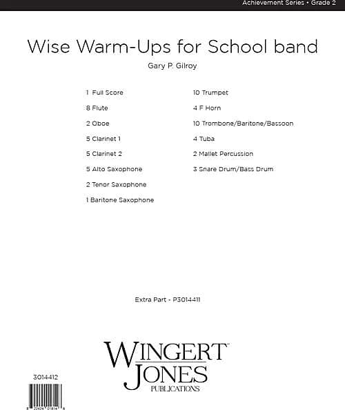 Wise Warm -Ups For School Band - Full Score | Reverb