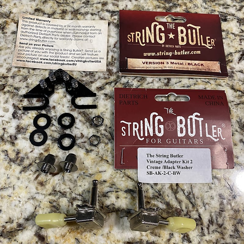 The String Butler V3 - Black + Chrome w/ Conversion Posts + | Reverb