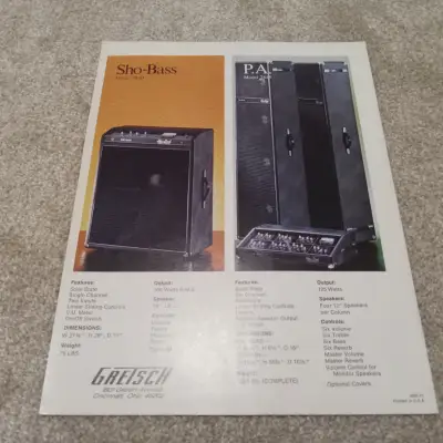 Vintage 1972 Sho-Bud (Gretsch) Amplifier Catalog! Rare, | Reverb