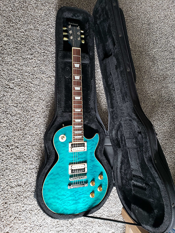 Edwards (ESP Japan) Les Paul, Turquoise, Quilt Top w/Case - | Reverb