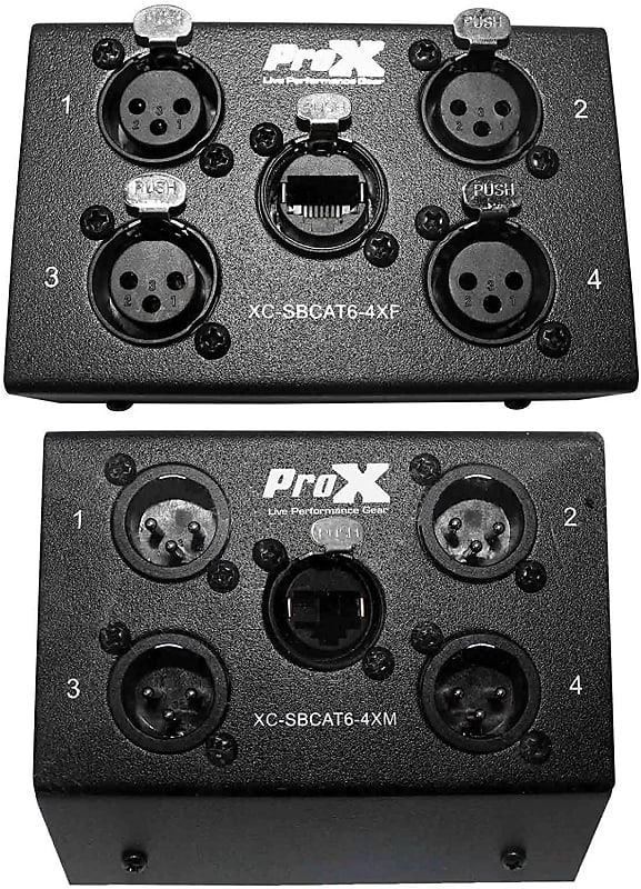 ProX XC-SBCAT6-4XM 4 Channel Portable XLR Male Snake Box with | Reverb