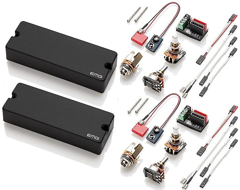 2-EMG 40DC BLACK 5 STRING BASS SOAPBAR SET ACTIVE SOLDERLESS | Reverb