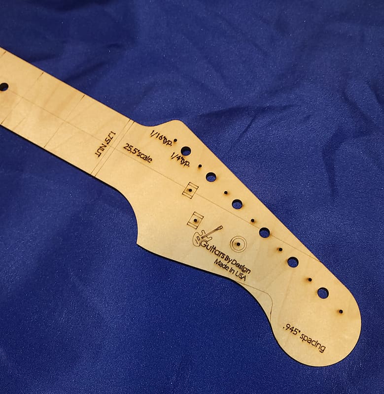 Custom Guitar Neck Template 25.5" Scale 1.75" Wide Nut 3ply | Reverb
