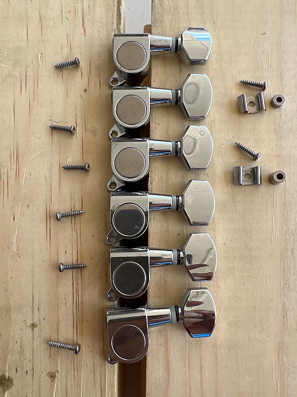 Allparts Stratocaster Chrome mini inline tuners right hand | Reverb