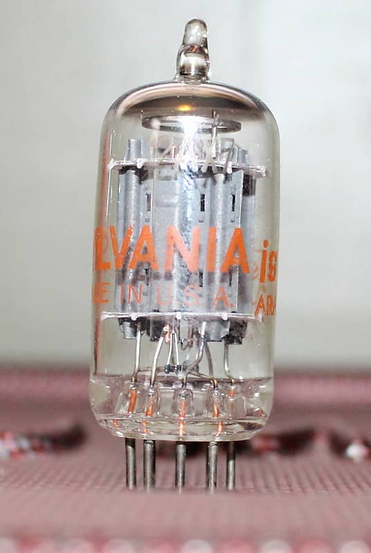 SYLVANIA 12AX7 ECC83 LONG PLATE HALO GETTER COPR GRID POST | Reverb