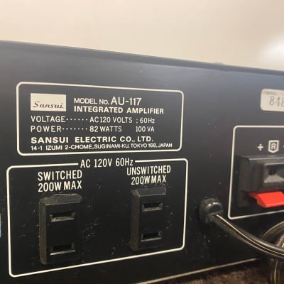 Vintage Sansui AU-117 Stereo Integrated Amplifier | Reverb