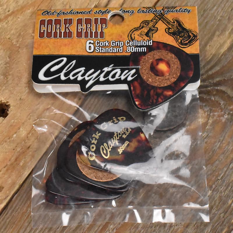 Clayton Cork Grip Standard .80mm Guitar Picks - 6 Pack - CG80 | Reverb