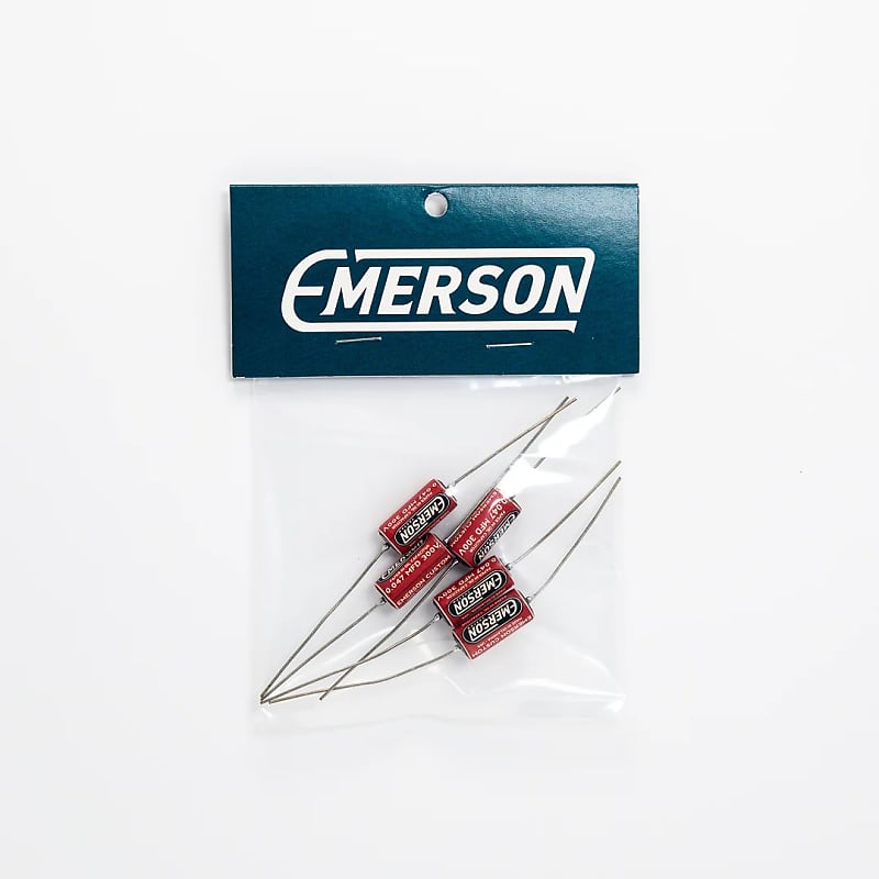Emerson Custom Paper-in-Oil Capacitors - 0.047uf, Red & Cream | Reverb