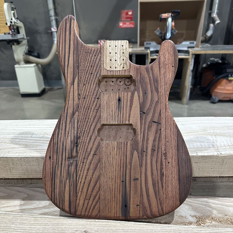 SHC - Wormy Chestnut Strat - reclaimed Americana - Barncaster | Reverb