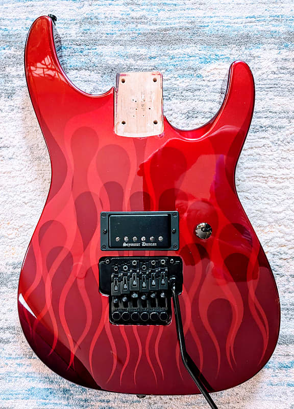 Jackson DK2 Dinky Red Ghost Flames | Reverb