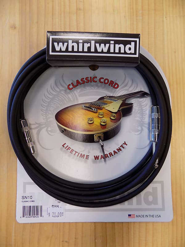Whirlwind SN10 Classic 10FT Straight/Straight Instrument | Reverb