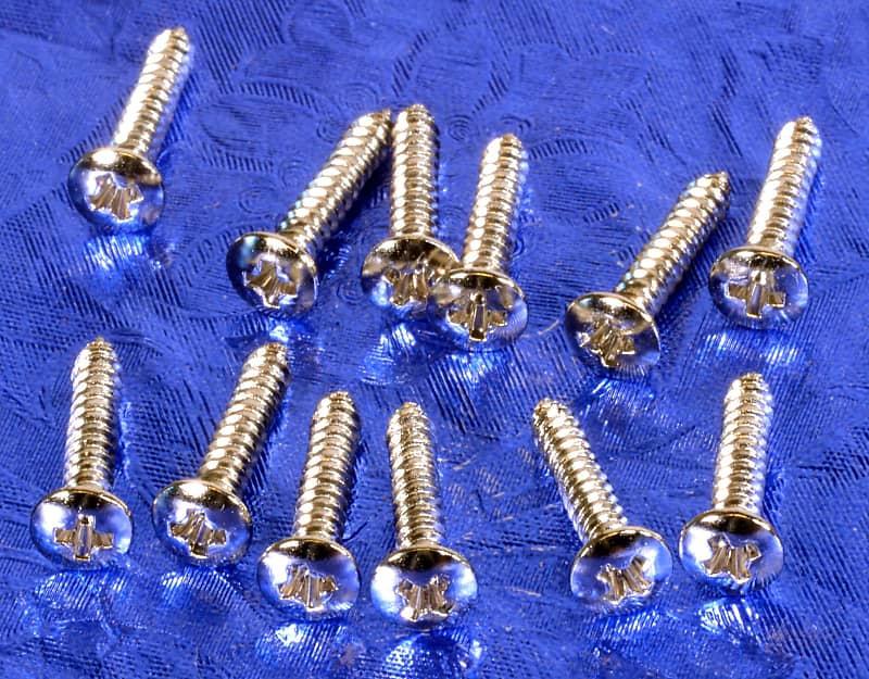 12 Generic Nickel Pickup Bezel Mounting Screws For Gretsch, | Reverb