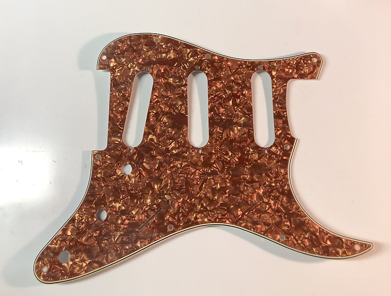 Fender 4-Ply MOTO Stratocaster Pickguard - Copper Pearloid | Reverb