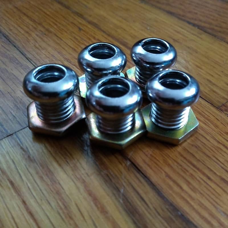 x5 Threaded Air Vent Grommet Set for Drum CHROME 7/16”W X | Reverb