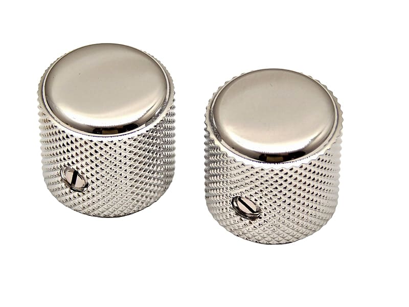 Chrome FLAT-TOP BARREL KNOBS (2) FOR FENDER TELECASTER GUITAR | Reverb