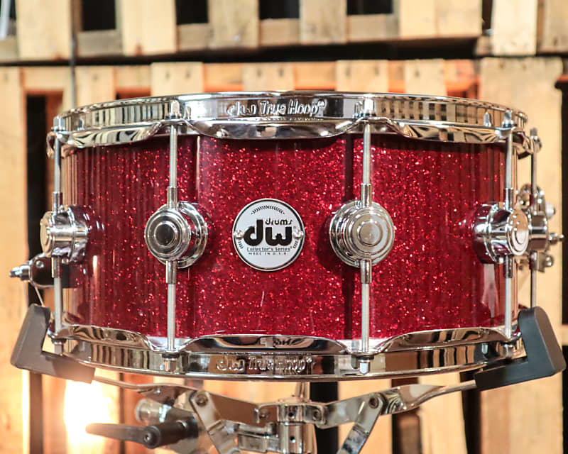 DW 6x14 Collector's Standard Maple Ruby Glass Snare Drum - | Reverb