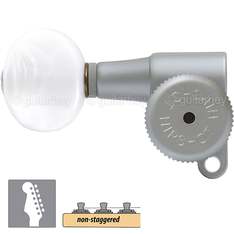 Hipshot 6-in-Line Mini LOCKING Tuners w/ OVAL PEARLOID | Reverb