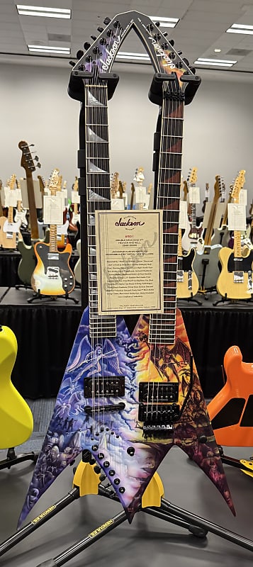 Jackson Custom Shop 1 Off Double Neck KING V Heaven and Hell | Reverb