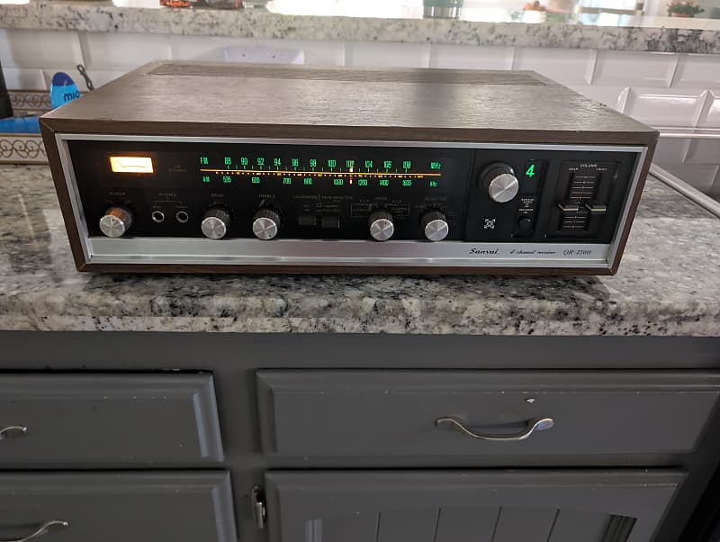 Sansui QR - 1500 70s - Dark walnut wood, metal | Reverb