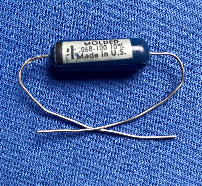 Ajax .068 uF 100V Blue MOLDED Capacitor 1960s vintage mylar | Reverb