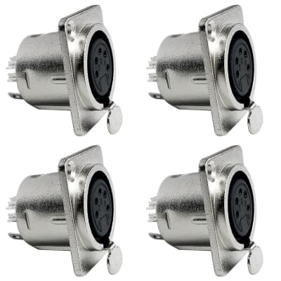 5 Pin Xlr Female Socket Connector Panel/Chassis Mount (Jcx) | Reverb