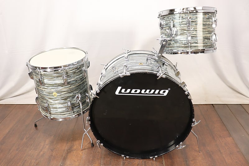 Ludwig Blue Oyster Pearl New Yorker 3pc Drum Kit Set Vintage | Reverb
