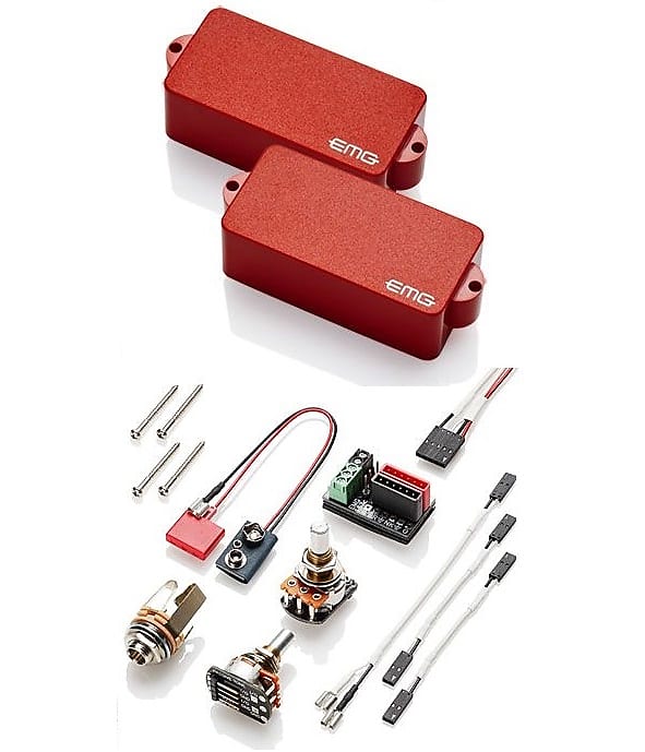 EMG P6 RED 6 STRING SOLDERLESS ACTIVE P BASS PRECISION | Reverb