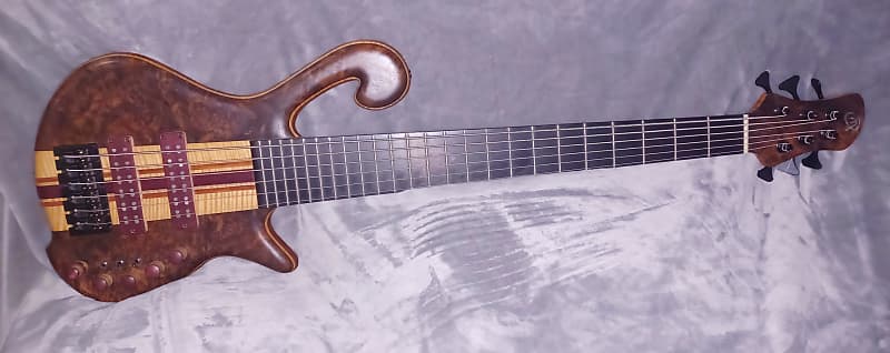 May Custom Basses DCS6 2016 Claro Walnut Burl, Nordstrand DC | Reverb