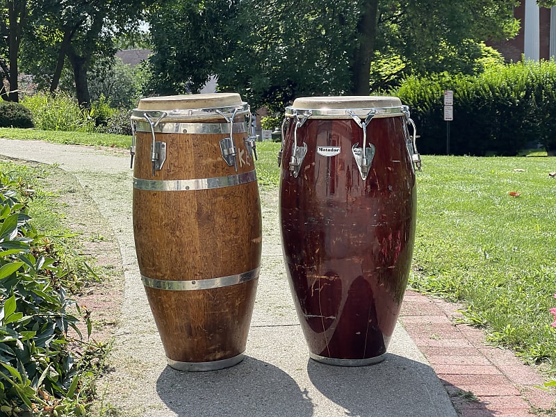 LP Matador Wood Conga Tumba & Vintage Wood Stave Quinto Conga | Reverb