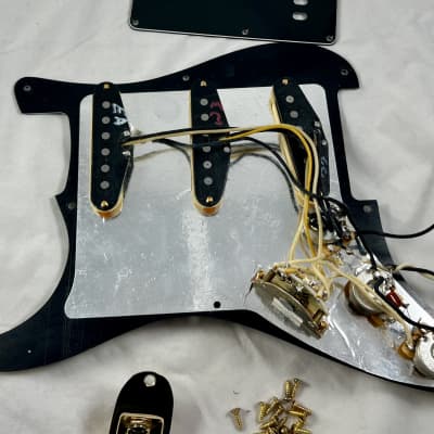 Fender Stevie Ray Vaughan SRV Strat LOADED PICKGUARD - Black | Reverb