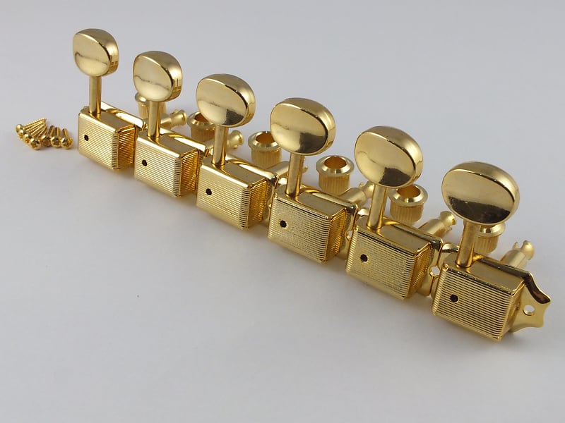 Gold Vintage Machine Heads Small Oval Tuner Buttons 8mm (or | Reverb