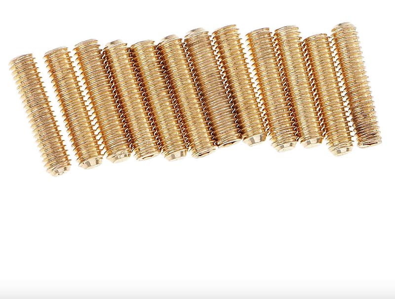 12 Piece Guitar Bridge Tremolo Hex Pole Saddle Screws in Gold | Reverb