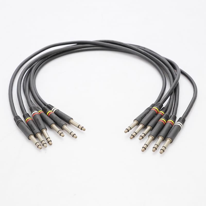6 Mogami 2893 TT 2ft Black Balanced Patch Cables #52086 | Reverb