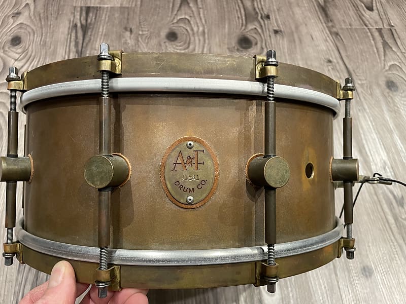 A&F Drum Co. Raw Bronze Prototype Snare Drum 14x6 10-Lug | Reverb