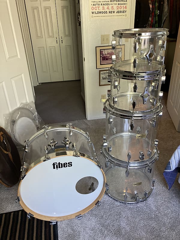 Fibes Crystalite 1975 Clear Acrylic Drum Kit | Reverb