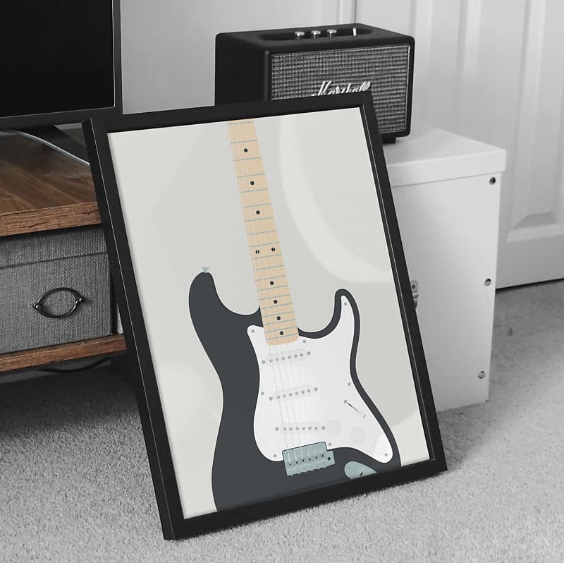 Stratocaster Guitar Print - Fender Electric Guitar Poster | Reverb
