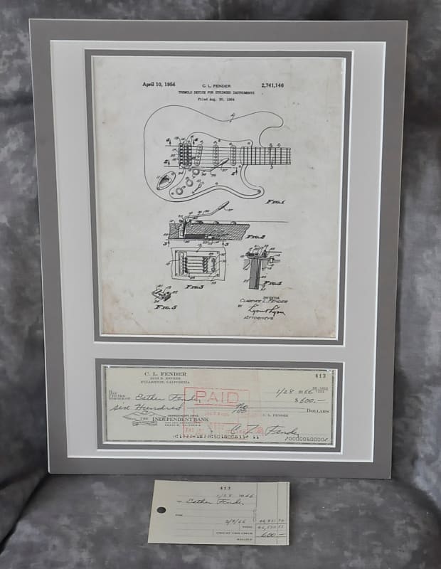 Leo Fender 1966 Autographed Business Check w/Stub Made To His | Reverb