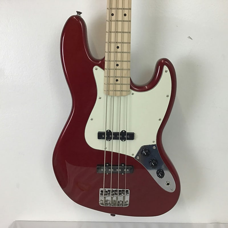 Used Squier FSR JAZZ BASS Bass Guitars Red | Reverb
