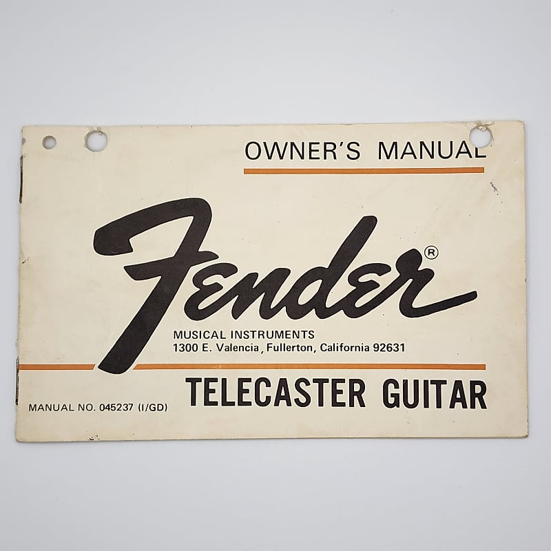 Fender Telecaster Owners Manual Hang Tag with Warranty Card | Reverb