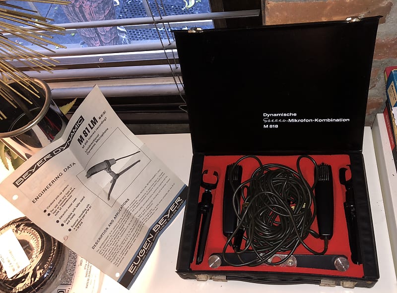 Beyer Dynamic 818 M Stereo Mic Microphone Pair Box Stands | Reverb