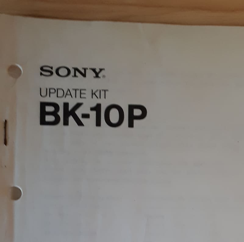 Sony Update Kit Manual for BK-10P 1988 | Reverb