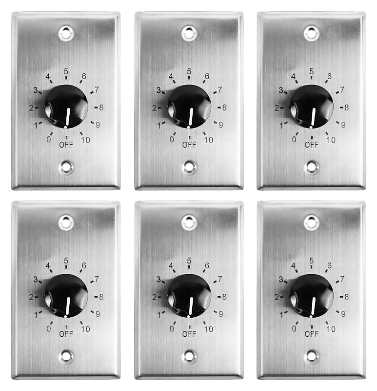 6) Rockville VOL70100 100w 70v Stainless Wall Volume Control | Reverb