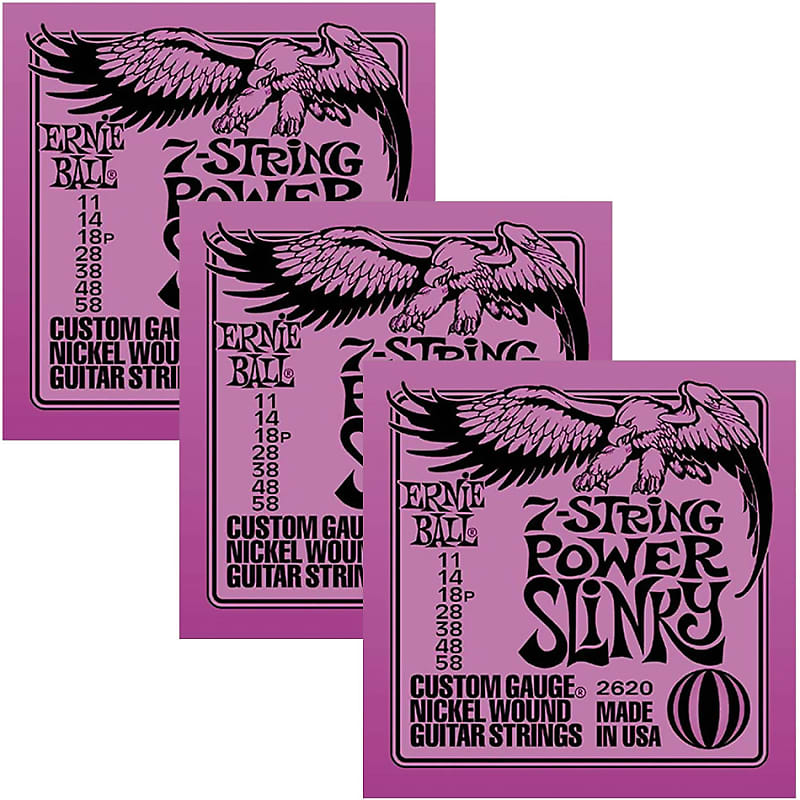ERNIE BALL Power Slinky Nickel Wound 7-String Electric Guitar | Reverb