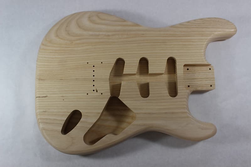 Unfinished Ash SSS Hardtail guitar body - fits Fender Strat | Reverb