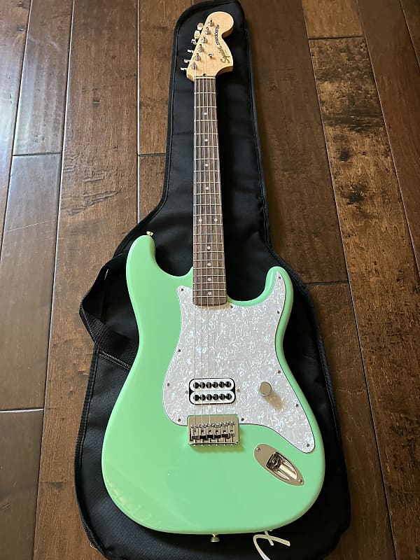 Squier Stratocaster Tom Delonge Style Surf Green Hardtail | Reverb
