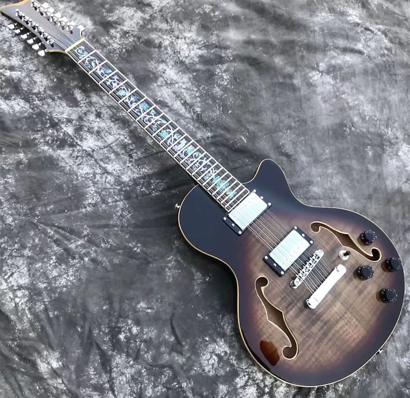 Custom 12 String Les Paul LP Style Guitar, Basswood Body with | Reverb