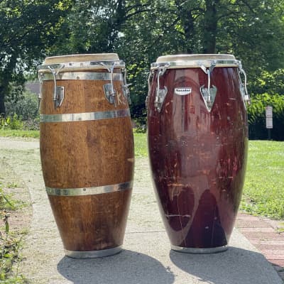 LP Matador Wood Conga Tumba & Vintage Wood Stave Quinto Conga | Reverb