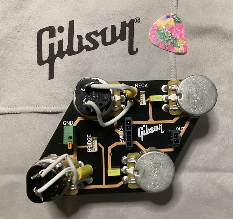 Gibson Les Paul PCB Pots board; 2 push pull Pots, Quick | Reverb